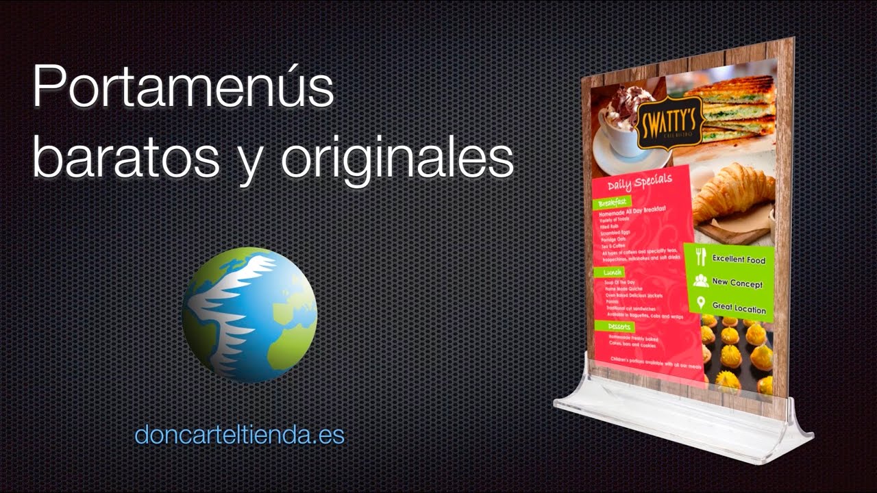 Porta menu para bares, cafeterías, restaurantes, heladerías, etc.