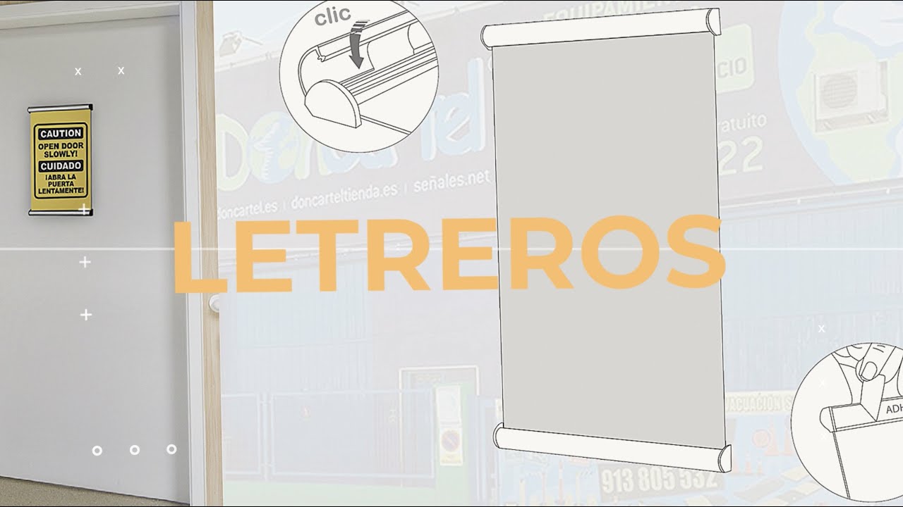 Letrero para puertas con adhesivo, elegante y práctico.